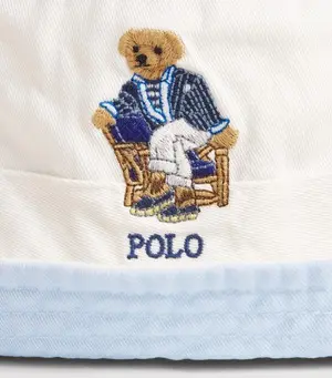 Polo Ralph Lauren Cotton Twill Polo Bear Bucket Hat - White