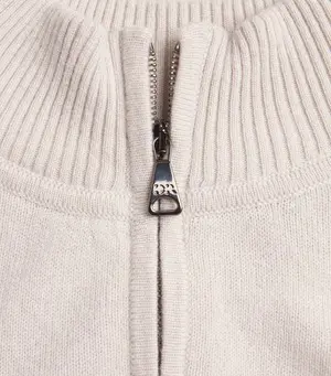 Derek Rose Finley Cashmere Quarter-zip Sweater - Neutral
