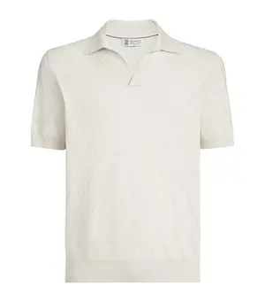 Men's Brunello Cucinelli White Polos