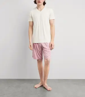Derek Rose Basel V-neck Lounge T-shirt - Neutral