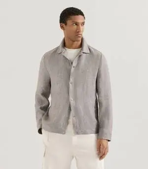 Brunello Cucinelli Hemp-linen Overshirt - Brown
