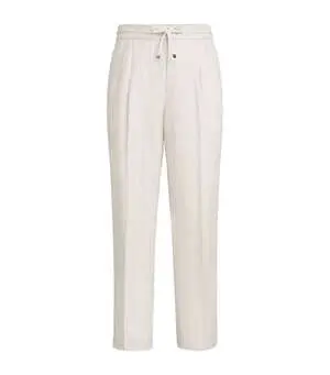 Brunello Cucinelli Linen Drawstring Trousers