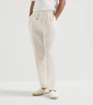 Brunello Cucinelli Linen Drawstring Trousers