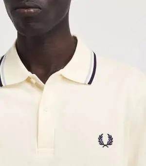 Fred Perry Cotton Twin Tipped Polo Shirt - Ivory
