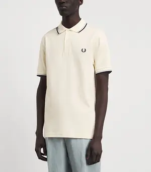 Fred Perry Cotton Twin Tipped Polo Shirt - Ivory