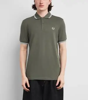 Fred Perry Cotton Twin Tipped Polo Shirt - Green