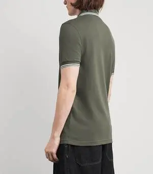 Fred Perry Cotton Twin Tipped Polo Shirt - Green