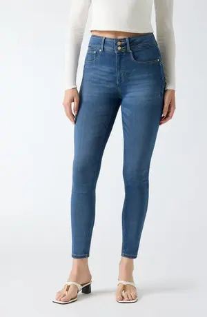 Guess Shape Up Ankle Skinny Jeans - Blue