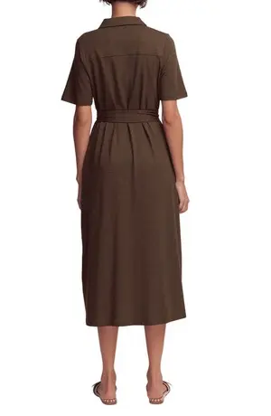 Boden Mavis Belted Jersey Midi Shirt Dress