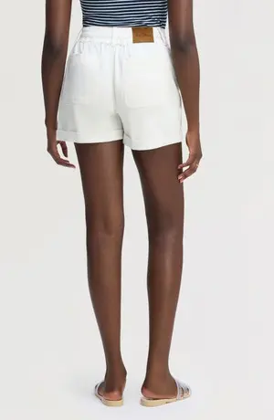 Sam Edelman Embroidered Eyelet Paperbag Waist Denim Shorts