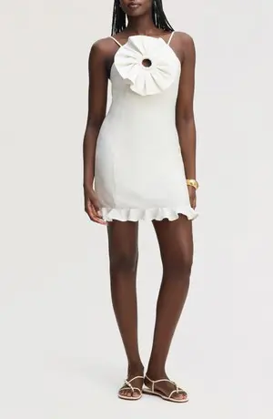 Sam Edelman 3d Flower Mini Dress - Ecru