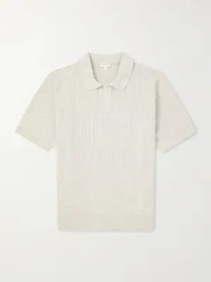 Sunspel Vintage Cotton-mesh Polo Shirt