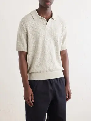 Sunspel Vintage Cotton-mesh Polo Shirt