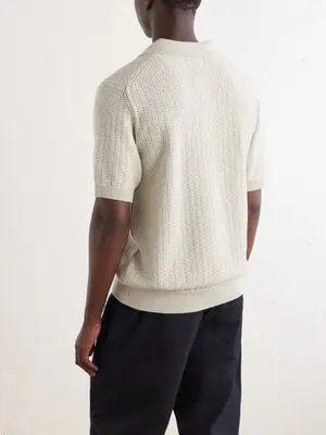 Sunspel Vintage Cotton-mesh Polo Shirt