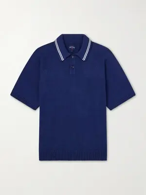 NOAH Striped Organic Cotton Polo Shirt