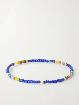 Luis Morais 14kt Gold Bead Bracelet - Blue