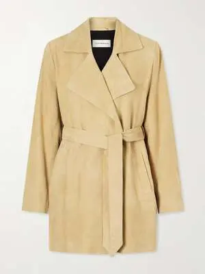 Nour Hammour Nour Hammour Belted Suede Jacket Sand