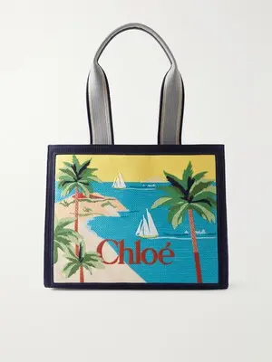 Chloé Soleil Embroidered Canvas Shoulder Bag - Multi