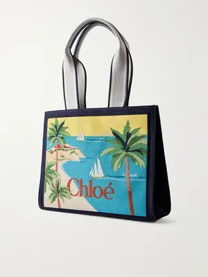 Chloé Soleil Embroidered Canvas Shoulder Bag - Multi