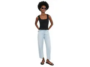 Madewell Smocked Scoop Neck Tank - Black