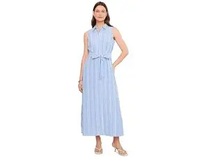 Vince Camuto Sleeveless Striped Maxi Dress With Sash