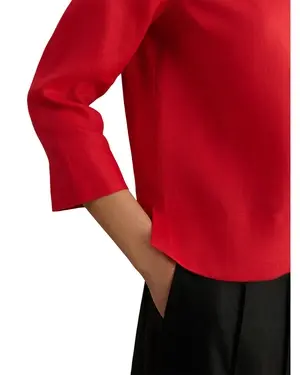 HOBBS LONDON Nita Linen Shirt - Salsa Red