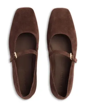 Whistles Suede Mary Jane Ballet Flats