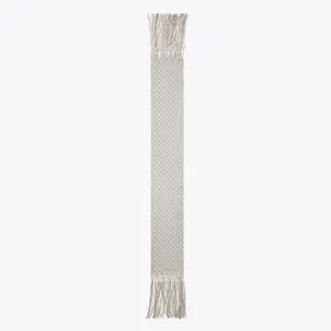 Tory Burch T Monogram Fringed Oblong Scarf - Grey