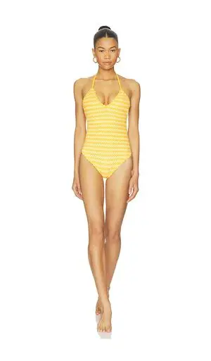 Simkhai Karoline Crochet Halter One Piece - Mango
