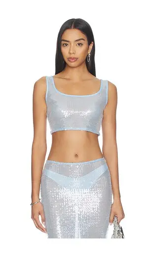 Superdown Sequin Embellished Cropped Top