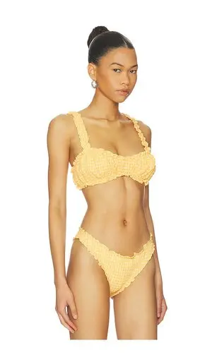 Simkhai Evander Ruched Bikini Top