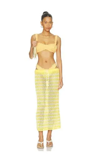Simkhai Evander Ruched Bikini Top