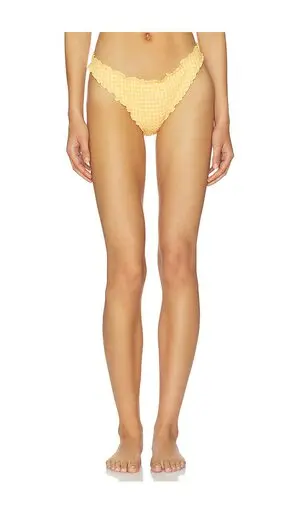 Simkhai Maelie Ruched Bikini Bottom - Mango
