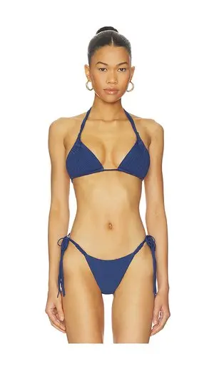 PQ SWIM Mila Triangle Bikini Top - Navy