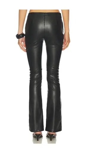 Superdown Faux Leather Flare Pants With Front Tie Detail
