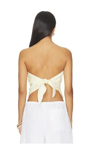 Majorelle Beale Linen Top With Back Tie Detail