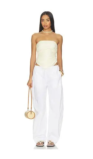 Majorelle Beale Linen Top With Back Tie Detail