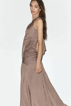 SIEMPRE Plunge Neck Maxi Dress