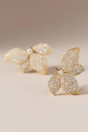 Nadri Starlet Leaf Post Earrings - Gold