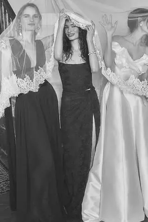 SAU LEE Julia Lace Gown - Dark Walnut