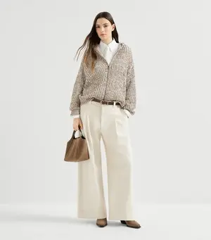 Brunello Cucinelli Silk-linen Blend Zip-up Cardigan With Hood - Grey