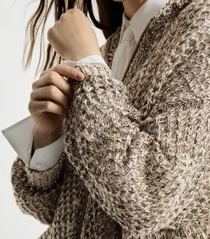 Brunello Cucinelli Silk-linen Blend Zip-up Cardigan With Hood - Grey