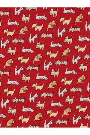 FERRAGAMO Printed Silk Neck Tie - Red