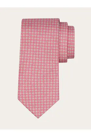 FERRAGAMO Printed Silk Neck Tie - Pink