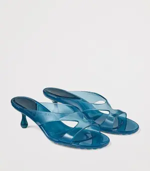 JIMMY CHOO Jelly Drop 50 Glitter Heeled Mules