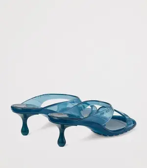 JIMMY CHOO Jelly Drop 50 Glitter Heeled Mules