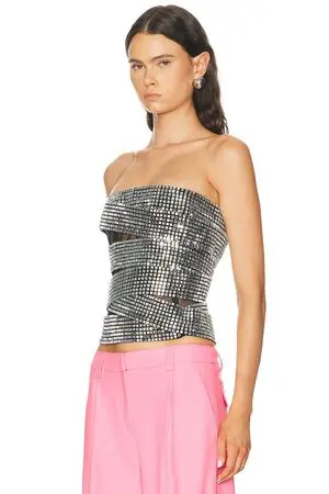 AREA Disco Ball Strapless Top - Black