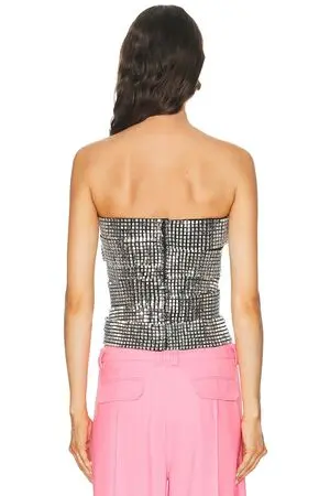 AREA Disco Ball Strapless Top - Black