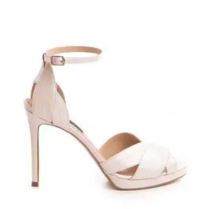 THE 5TH ELEMENT Smaranda Stiletto Platform Sandals With Ankle Strap - White