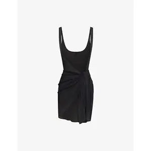 SKIMS Swim Cover-ups Sheer Open-front Sarong - Obsidian